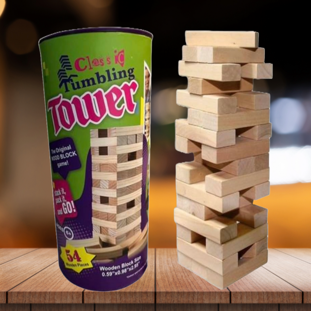 DC Tower Round Tumbling Box Classic Wooden Games – Sarvda